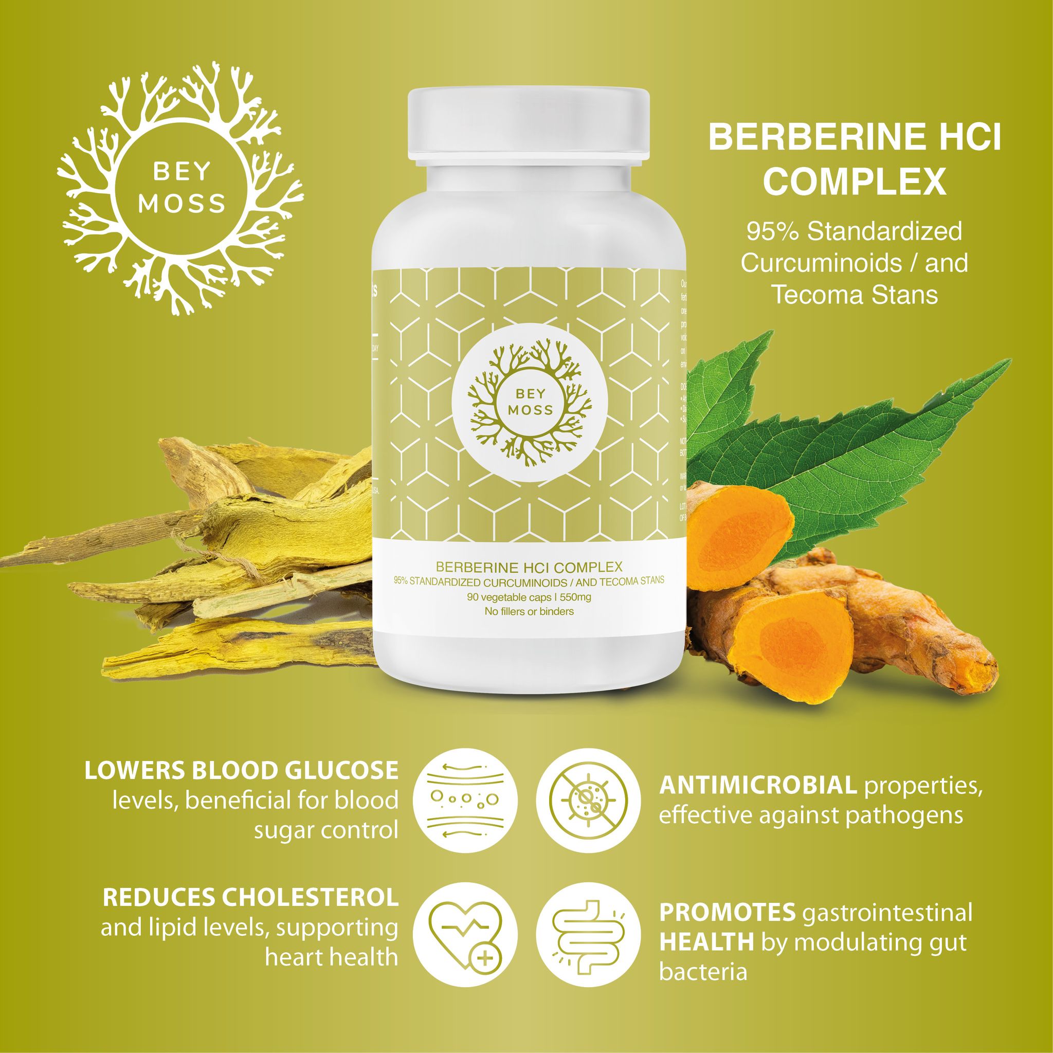 Berberine HCI Complex (90 caps.) – Bey Moss